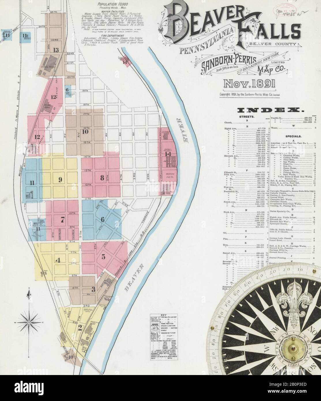 Image 1 of Sanborn Fire Insurance Map from Beaver Falls, Beaver County ...