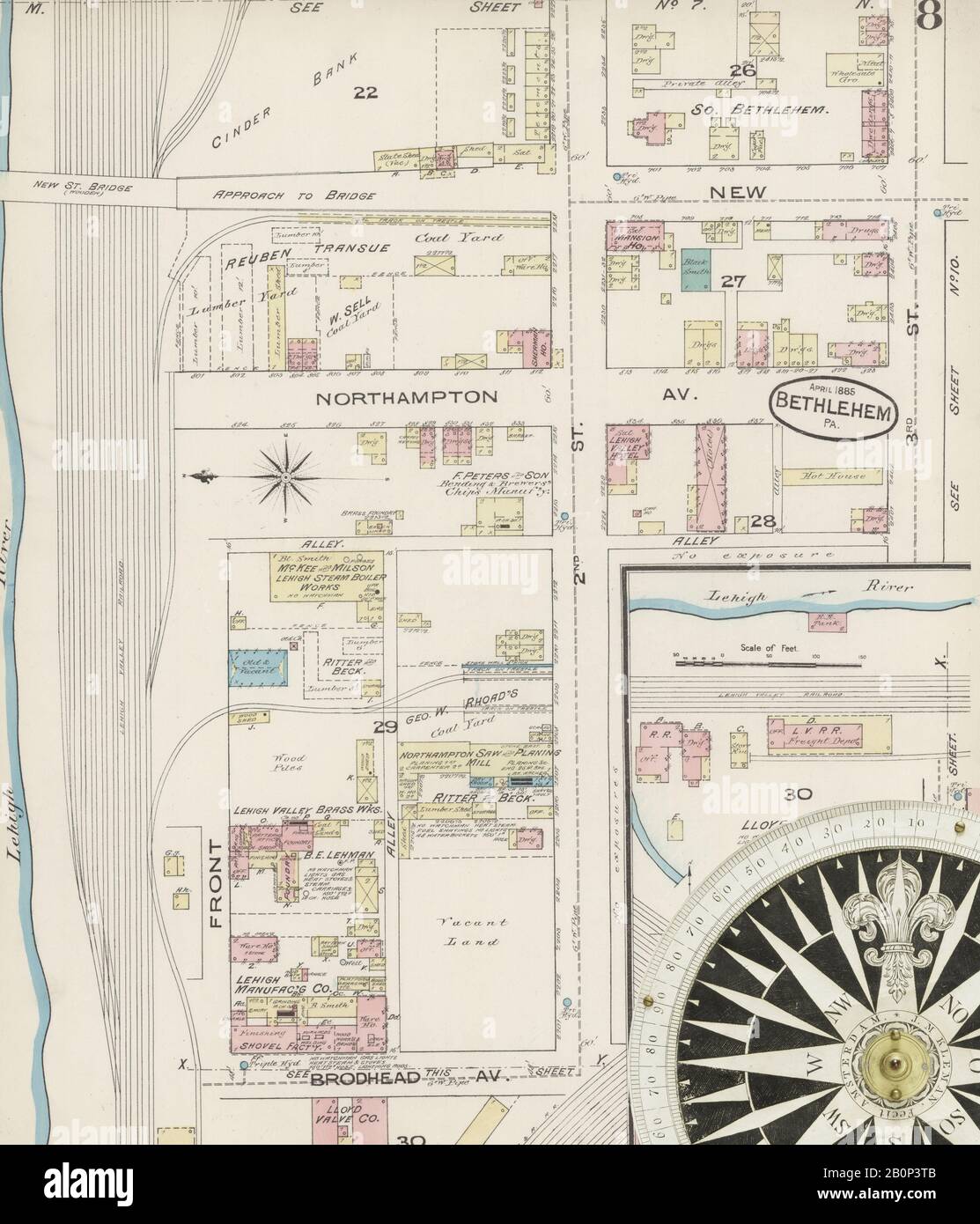Map of bethlehem pennsylvania hi-res stock photography and images - Alamy