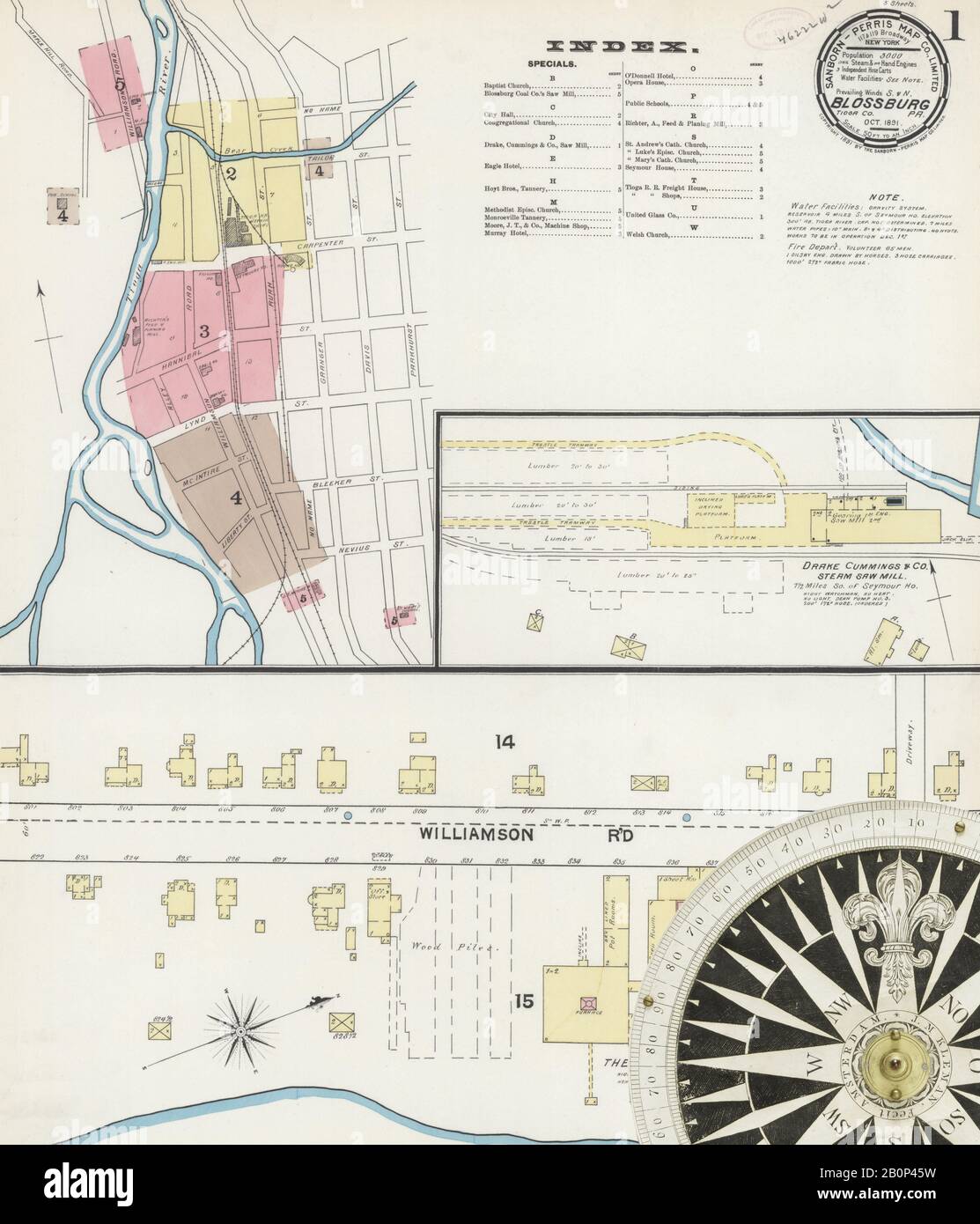 Image 1 of Sanborn Fire Insurance Map from Blossburg, Tioga County ...