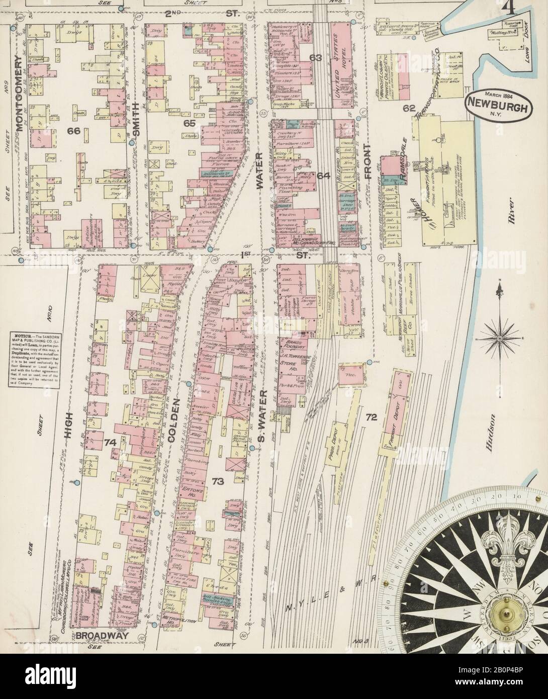 Newburgh New York Street Map 14 Newburgh Beacon Stock Photos, High Res