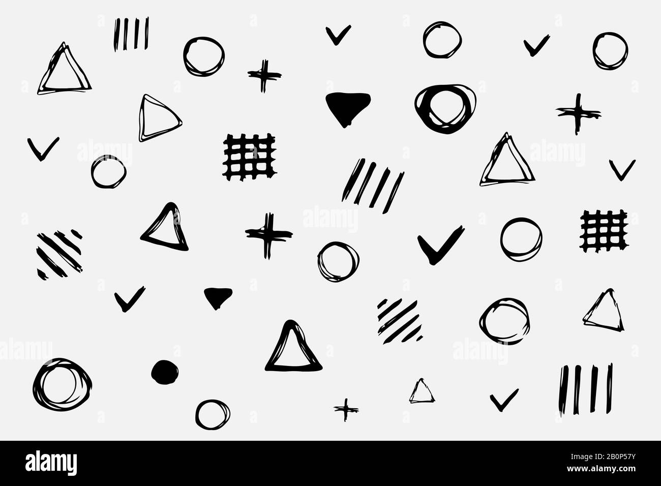 Simple geometric shapes drawn in pencil by hand Stock Vector Image ...