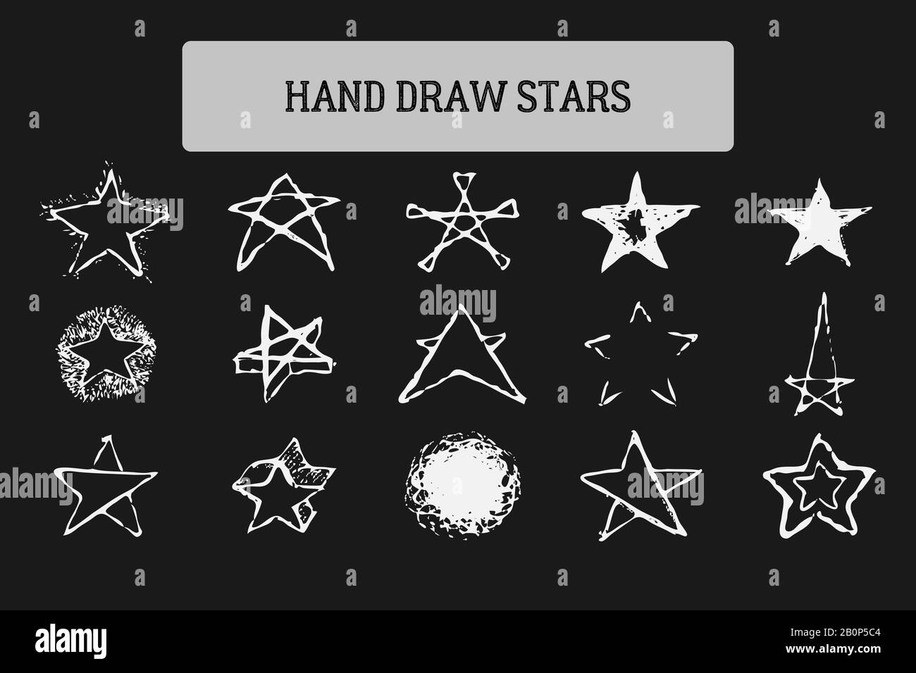 Hand drawn stars set Stock Vector Images - Alamy