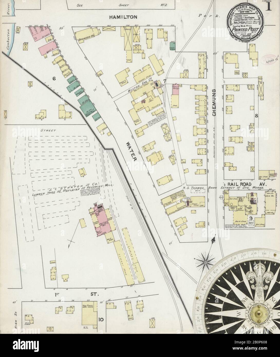 Painted post new york map hi-res stock photography and images - Alamy