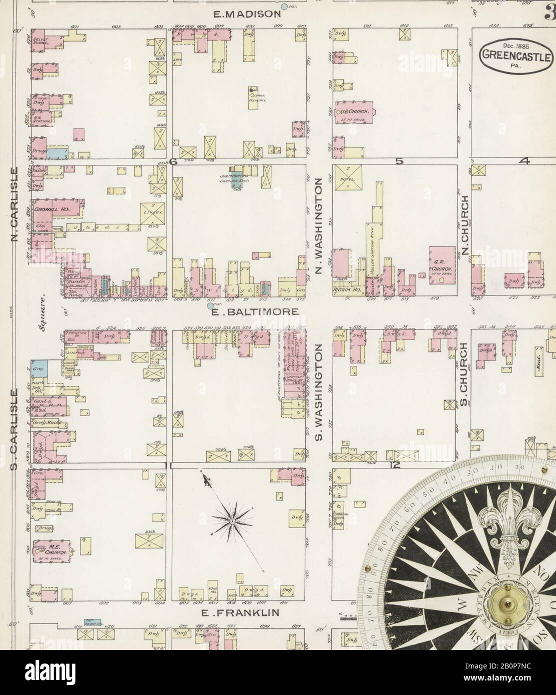 Map of greencastle hi-res stock photography and images - Alamy