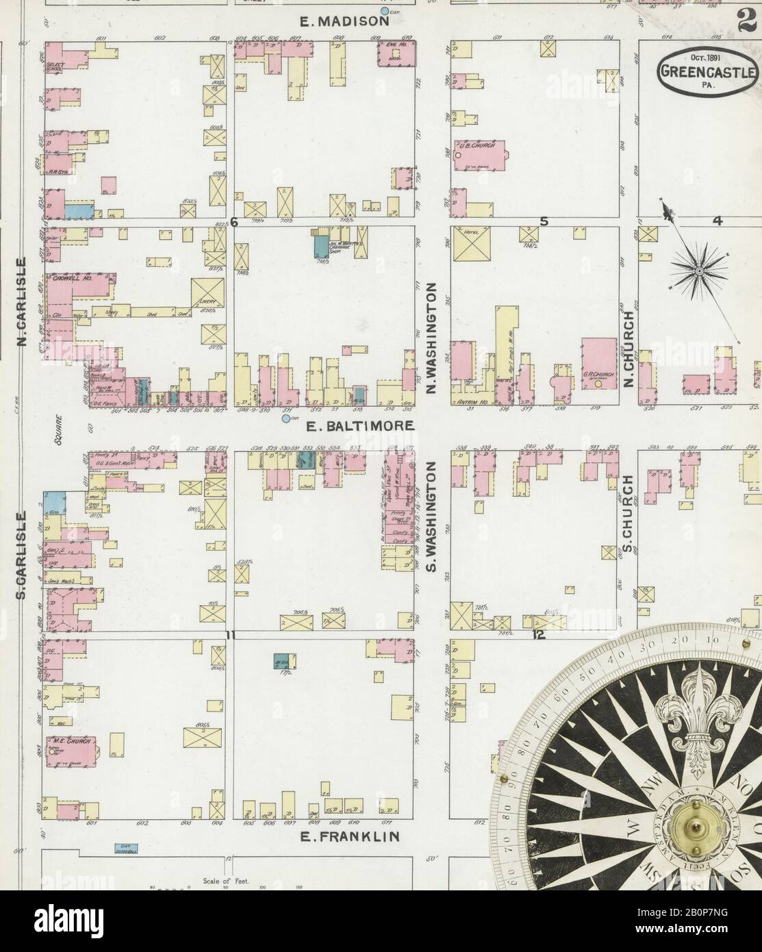 Map of greencastle hi-res stock photography and images - Alamy