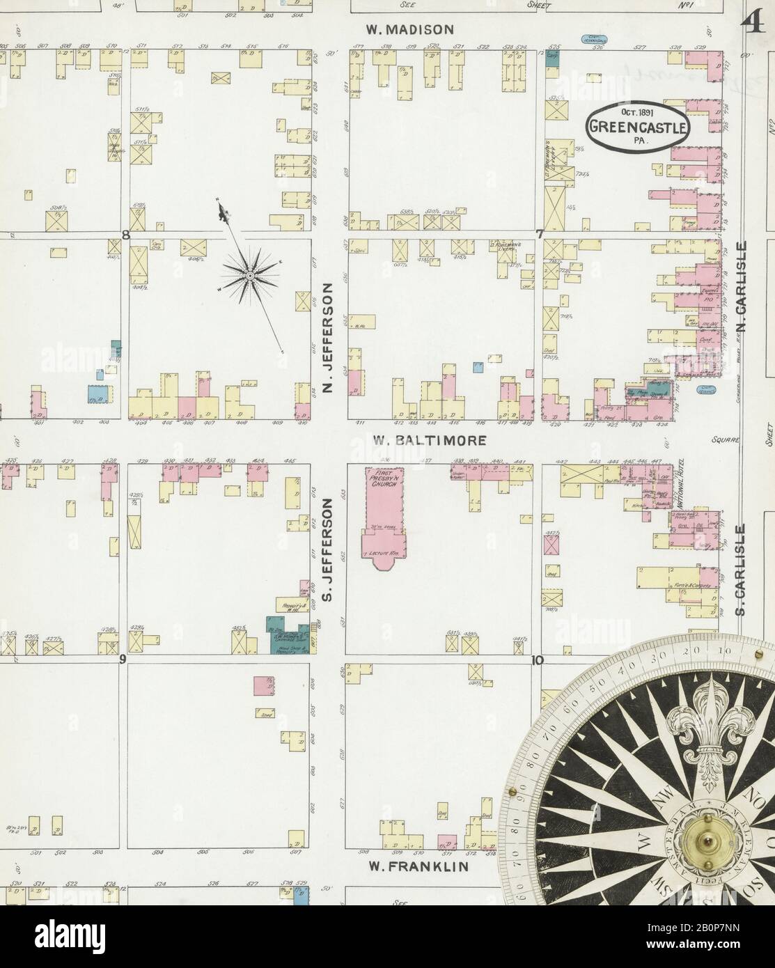 Map of greencastle hi-res stock photography and images - Alamy