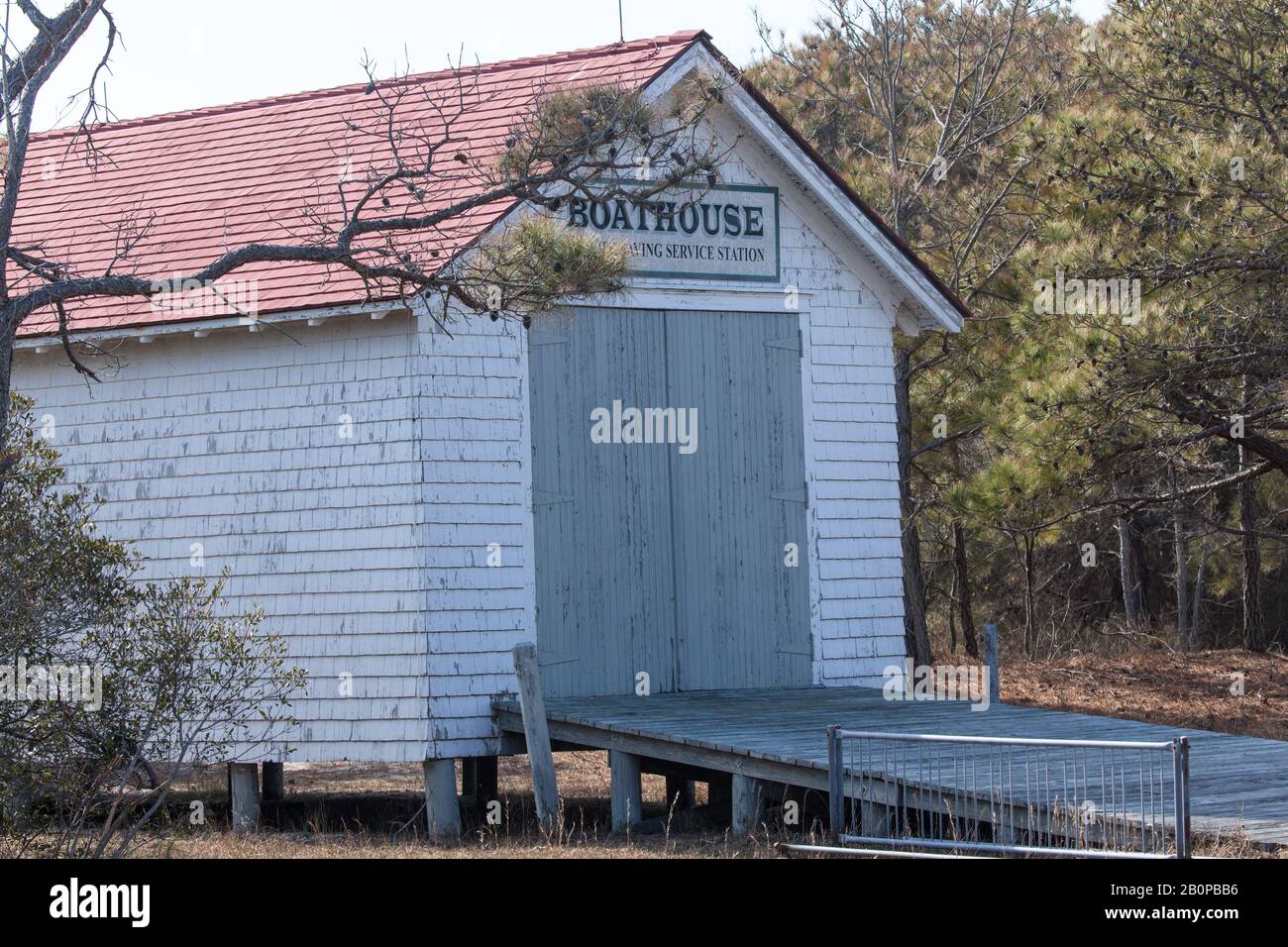 Boathouse at Assateague Island National Seashore Stock Photo - Alamy