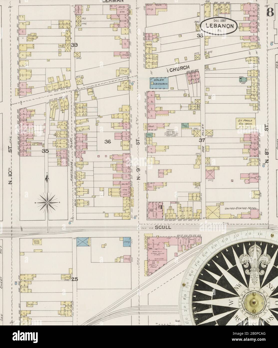 Map of lebanon pennsylvania hi-res stock photography and images - Alamy
