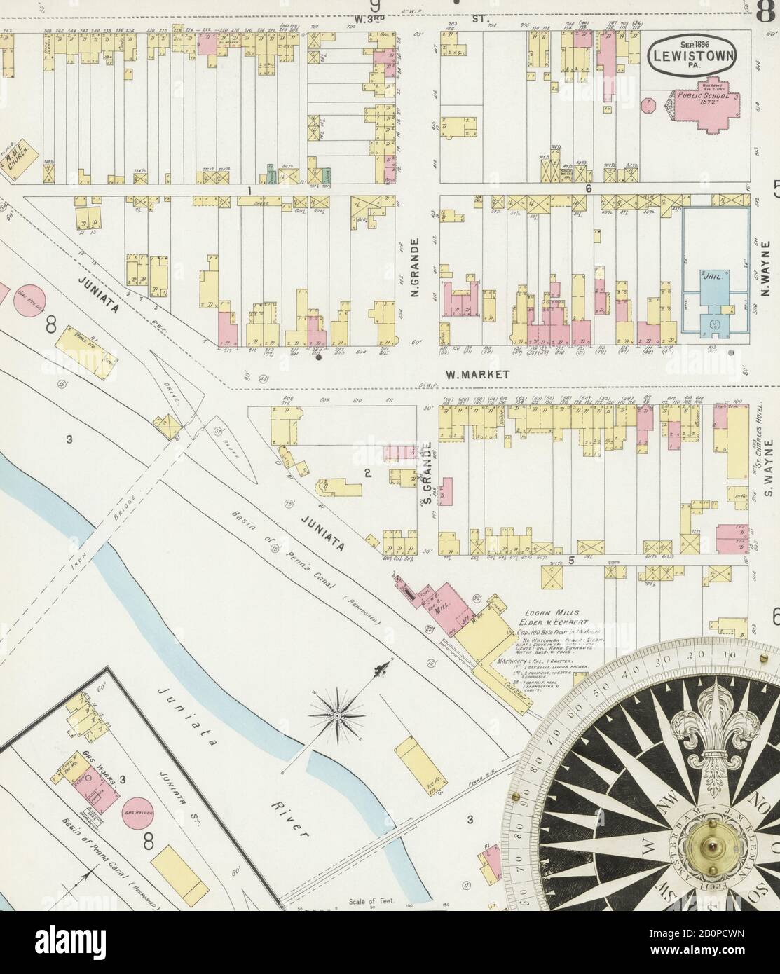 Map of lewistown hi-res stock photography and images - Alamy