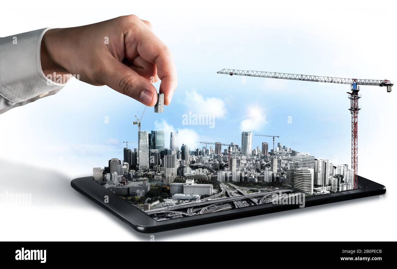 Futuristic vision city Cut Out Stock Images & Pictures - Alamy