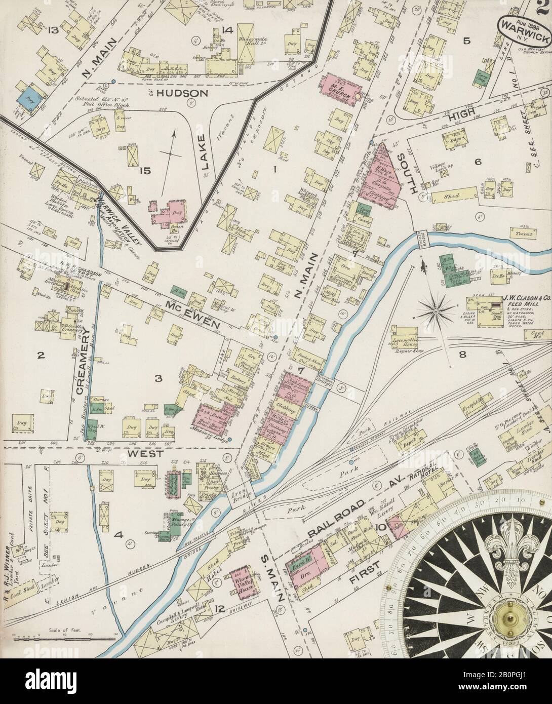Map of warwick hi-res stock photography and images - Alamy