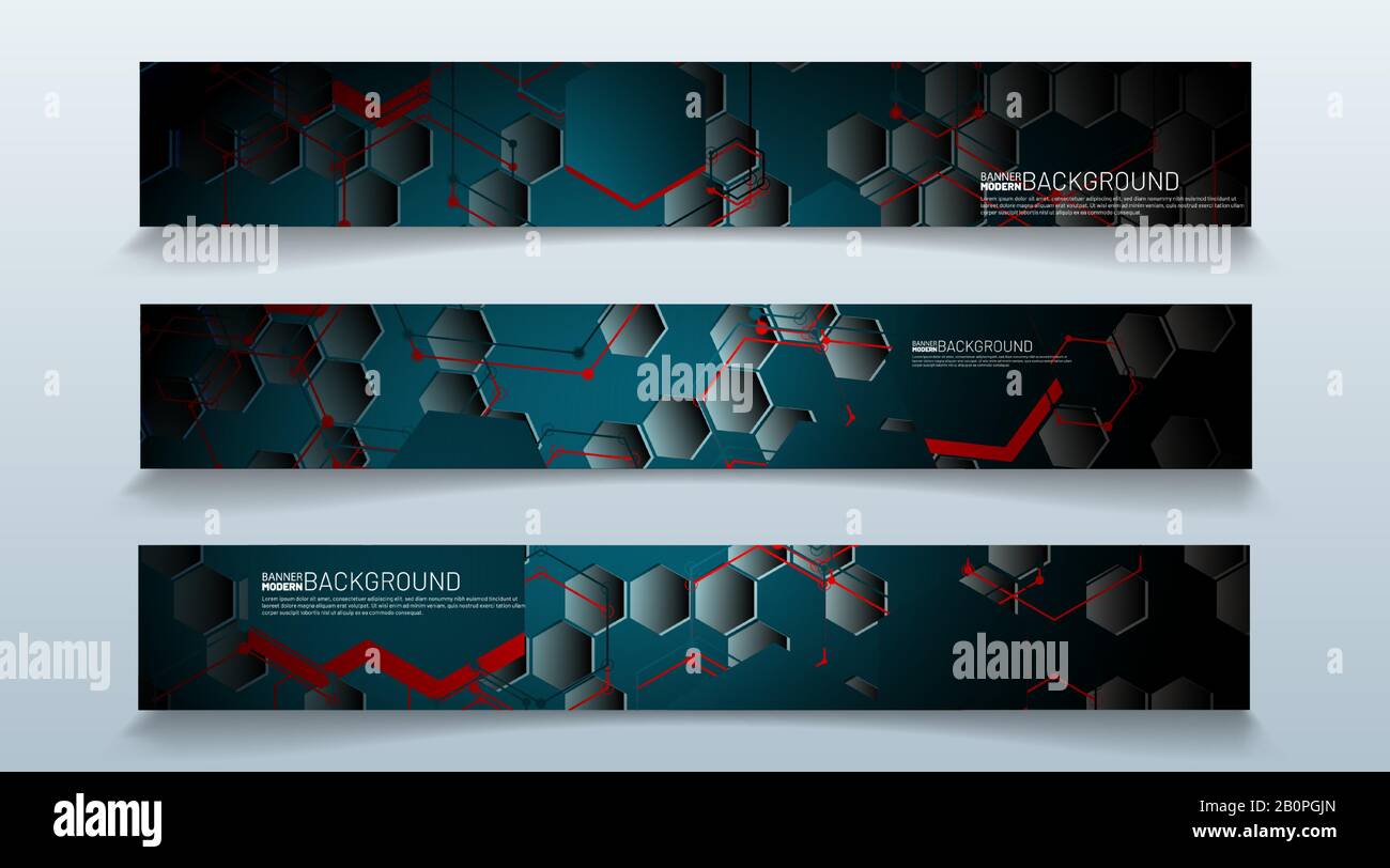 set rectangular banner background. modern abstract vector design Stock ...
