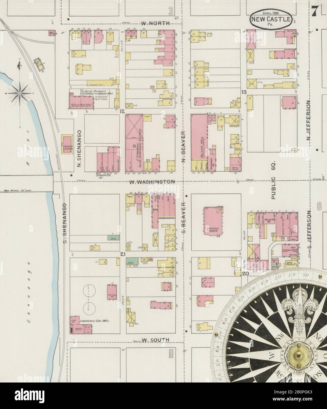 New castle pennsylvania map High Resolution Stock Photography and ...