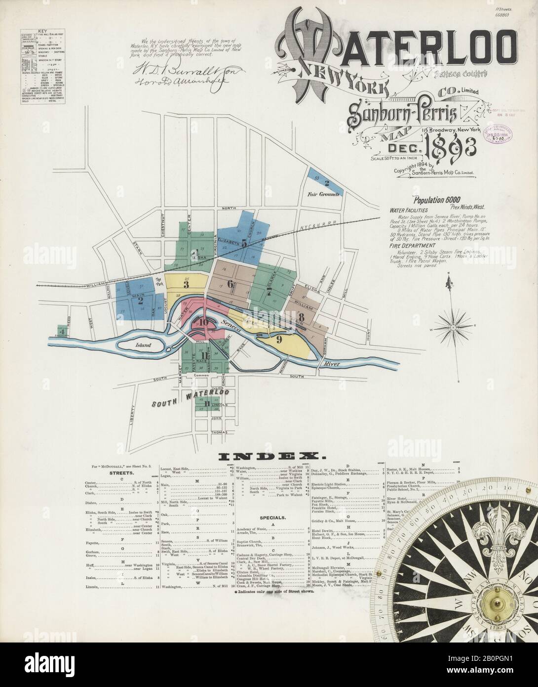Image 1 of Sanborn Fire Insurance Map from Waterloo, Seneca County, New ...