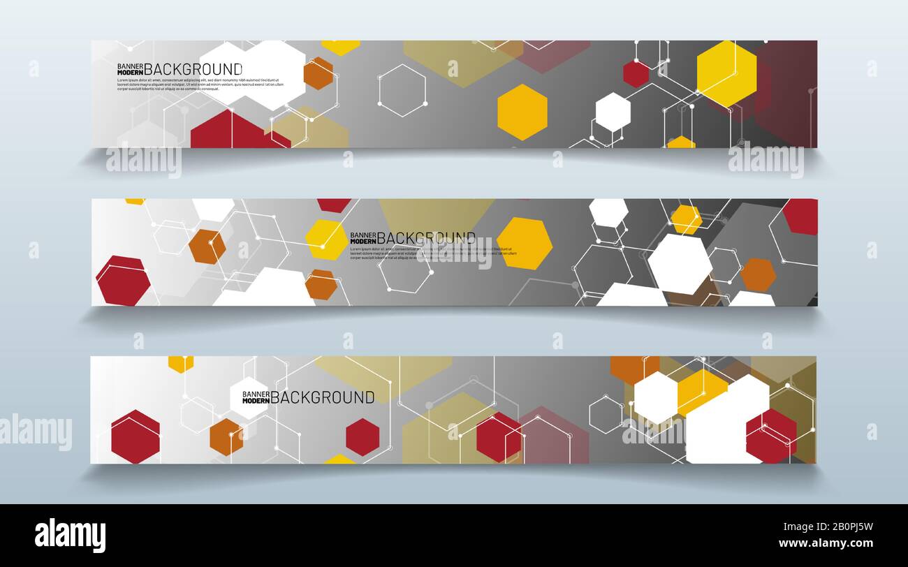 set rectangular banner background. modern abstract vector design Stock ...