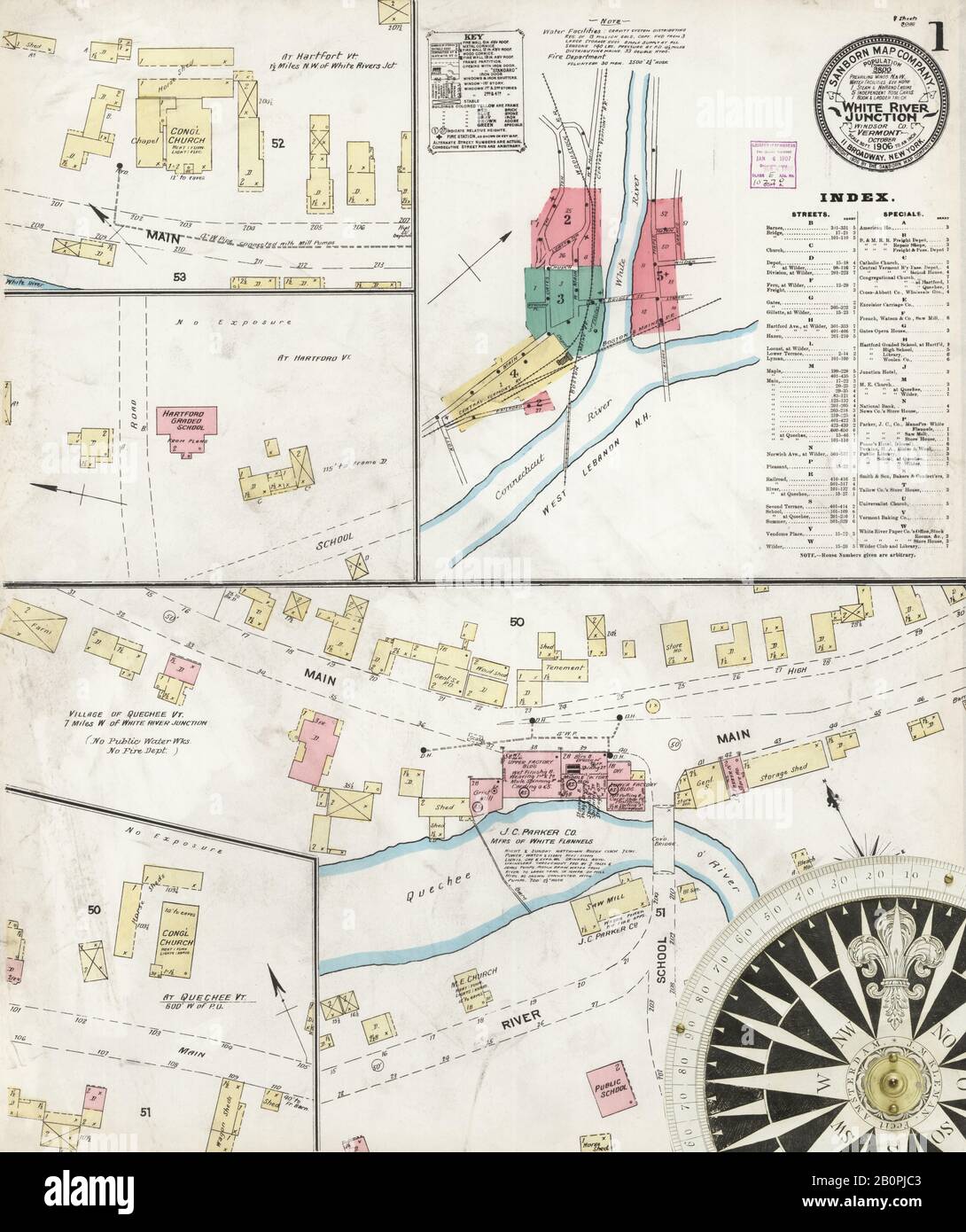 Map of white river junction hi-res stock photography and images - Alamy