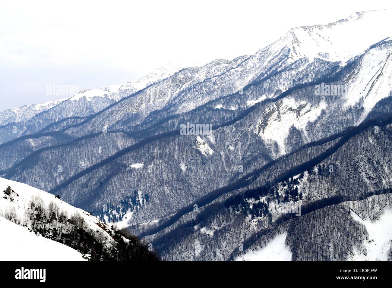 Magnificent views of the mountains in the snow Georgia winter Stock ...