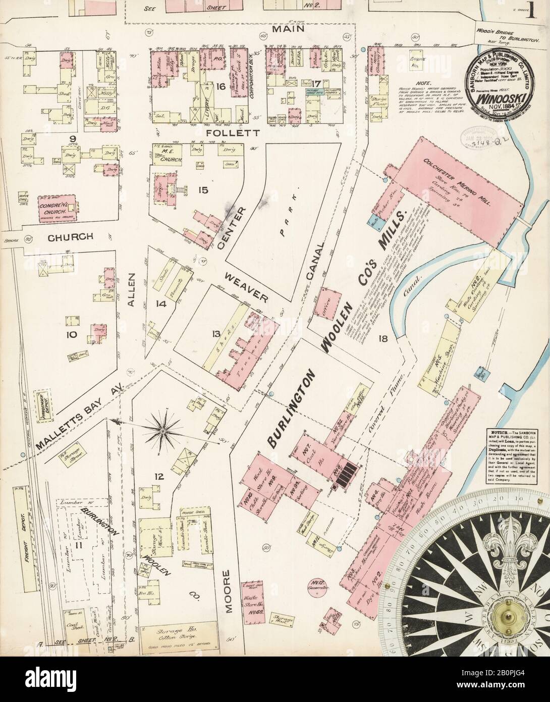 Map of winooski hi-res stock photography and images - Alamy