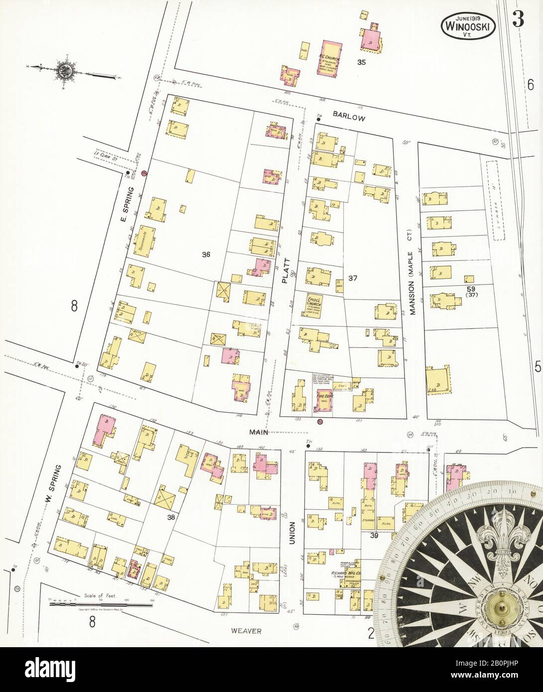 Map of winooski hi-res stock photography and images - Alamy