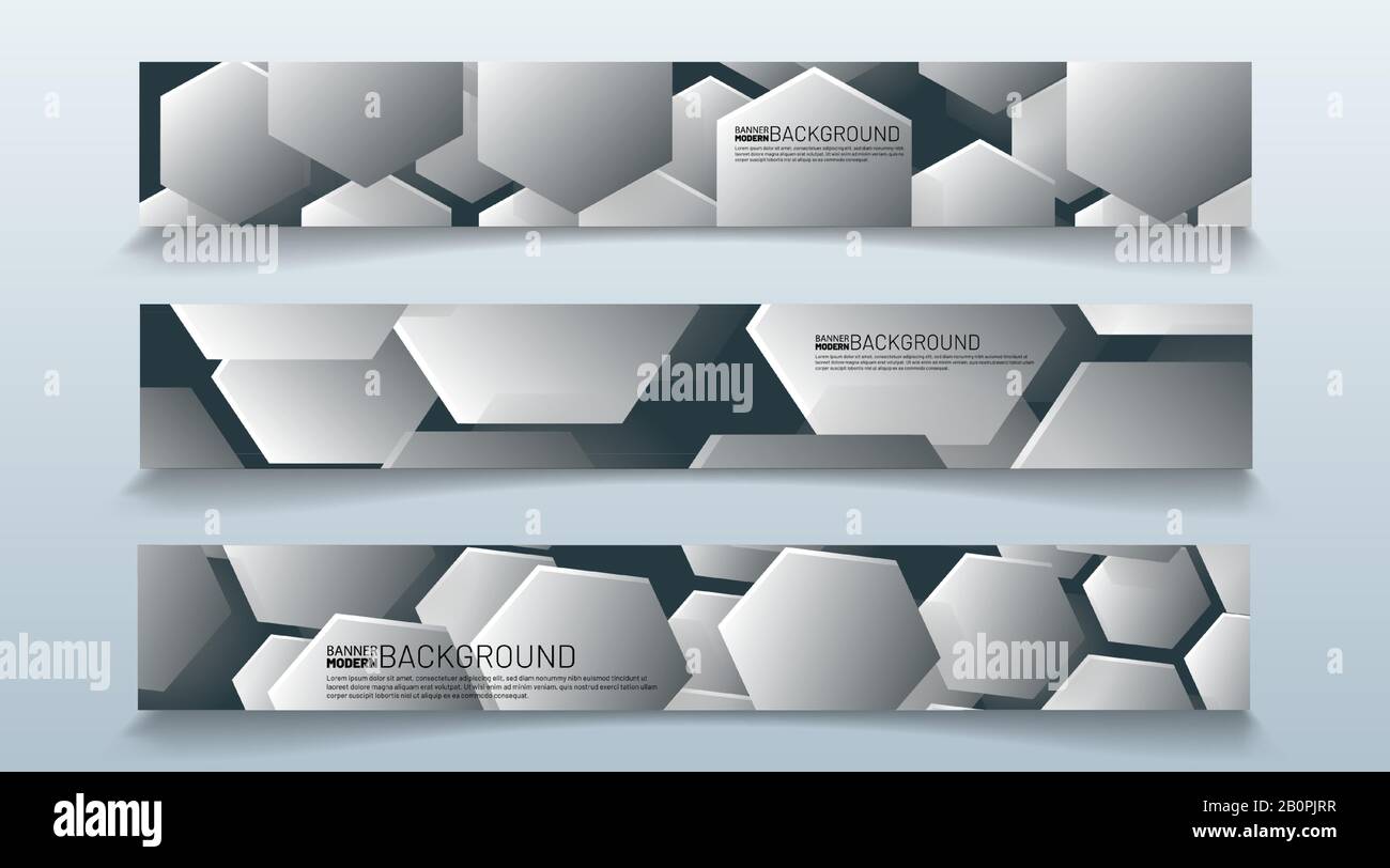set rectangular banner background. modern abstract vector design Stock ...