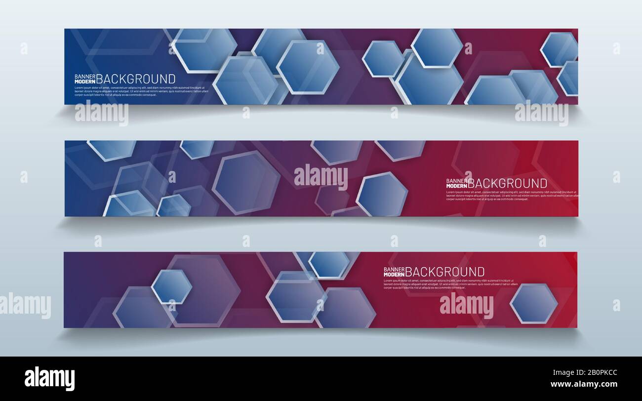 set rectangular banner background. modern abstract vector design Stock ...