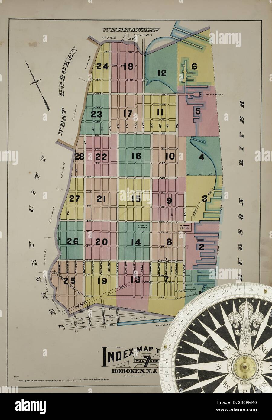 Old map of hoboken hi-res stock photography and images - Alamy