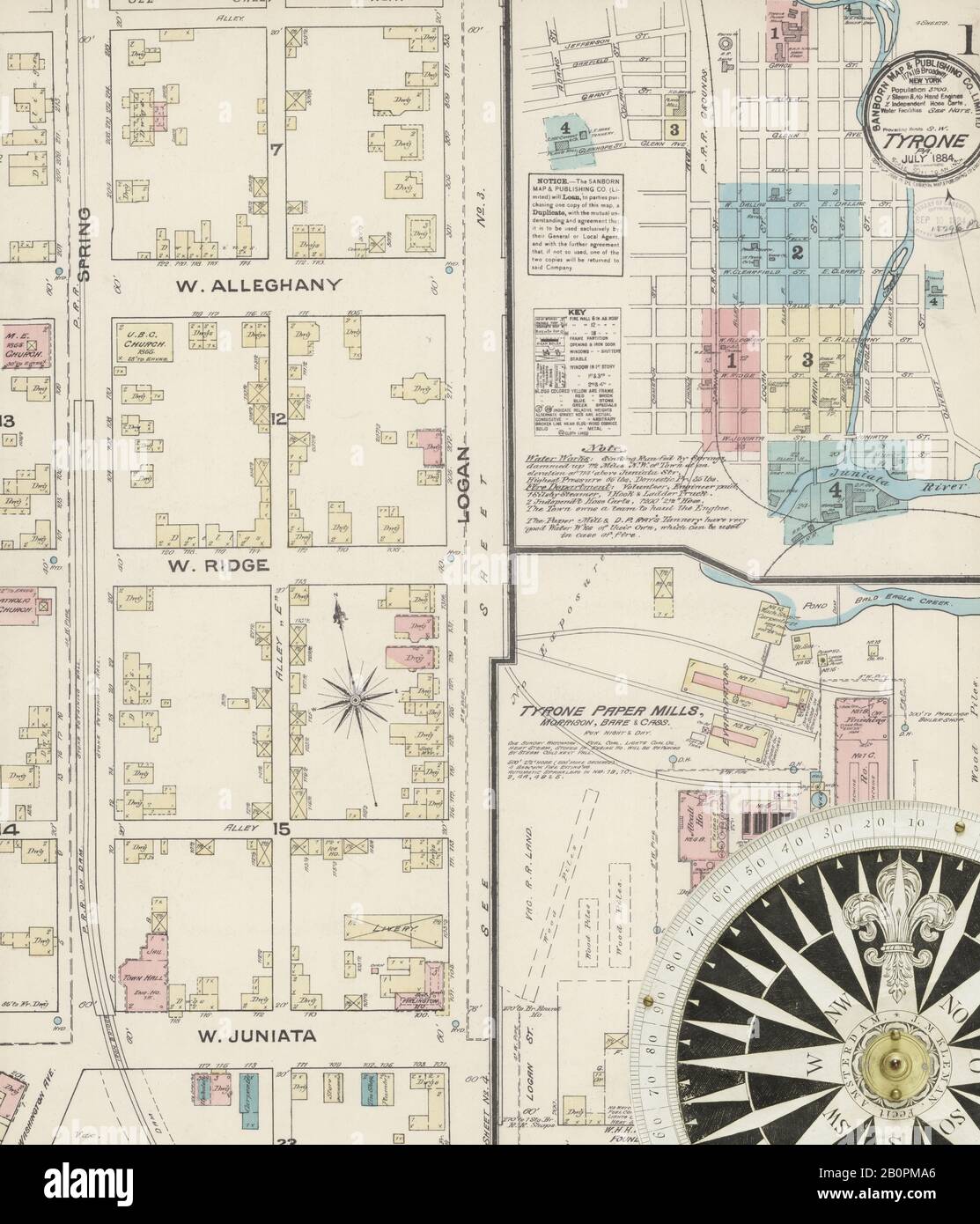 Tyrone pennsylvania map hi-res stock photography and images - Alamy