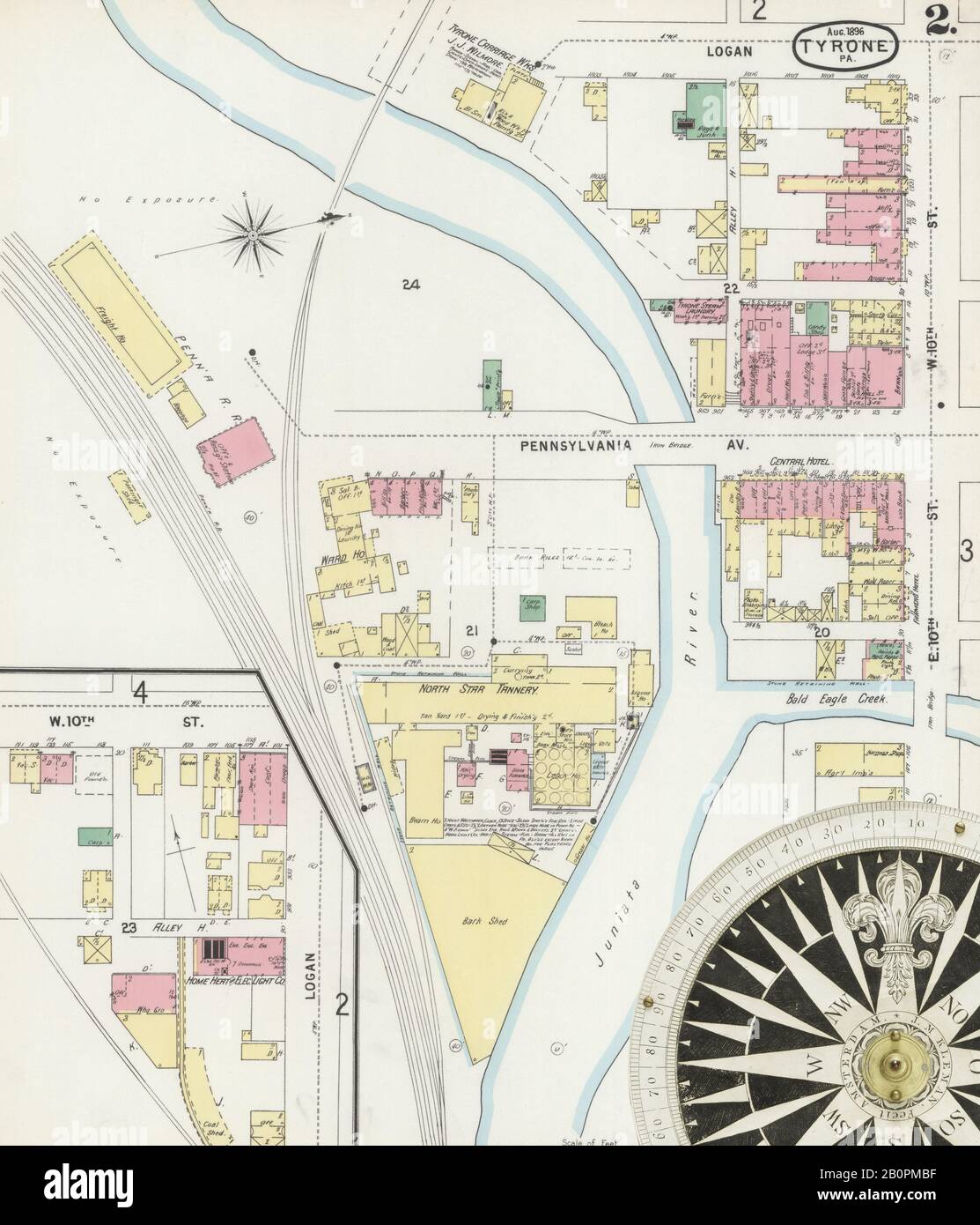 Tyrone pennsylvania map hi-res stock photography and images - Alamy