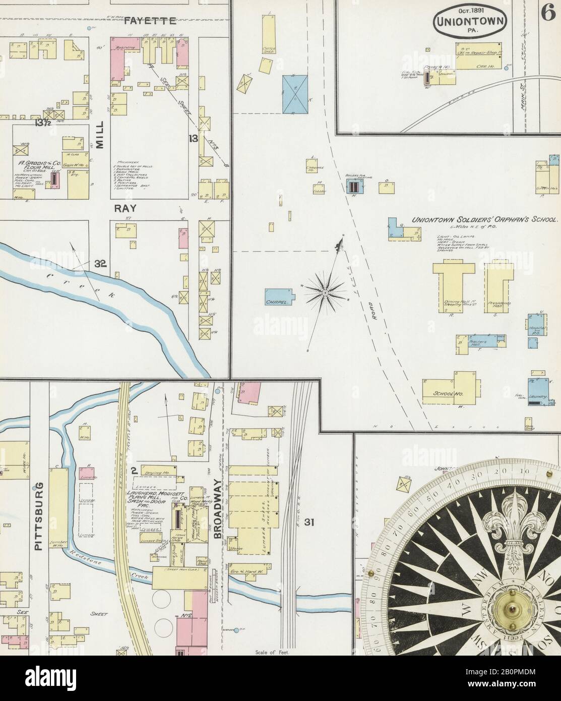 Map of uniontown pennsylvania hi-res stock photography and images - Alamy