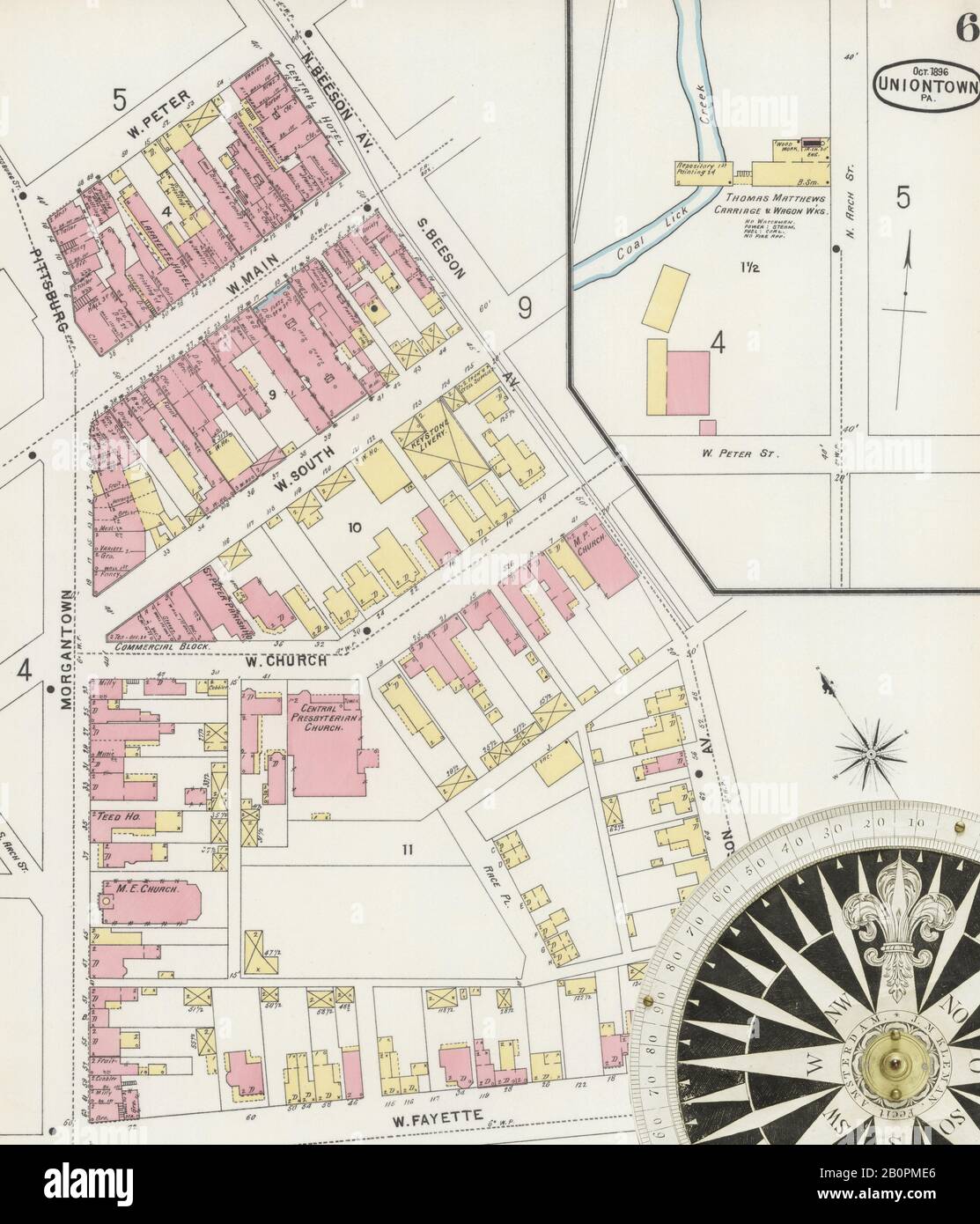 Map of uniontown pennsylvania hi-res stock photography and images - Alamy