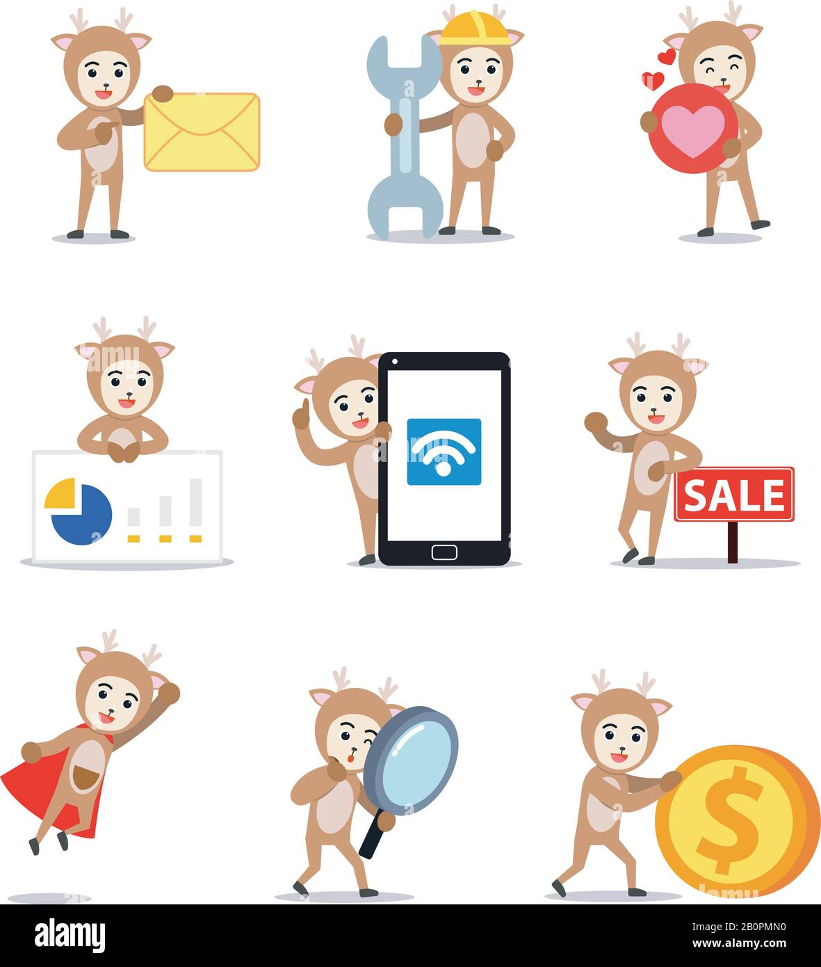 Set character of men as fine furry deer Stock Vector Image & Art - Alamy