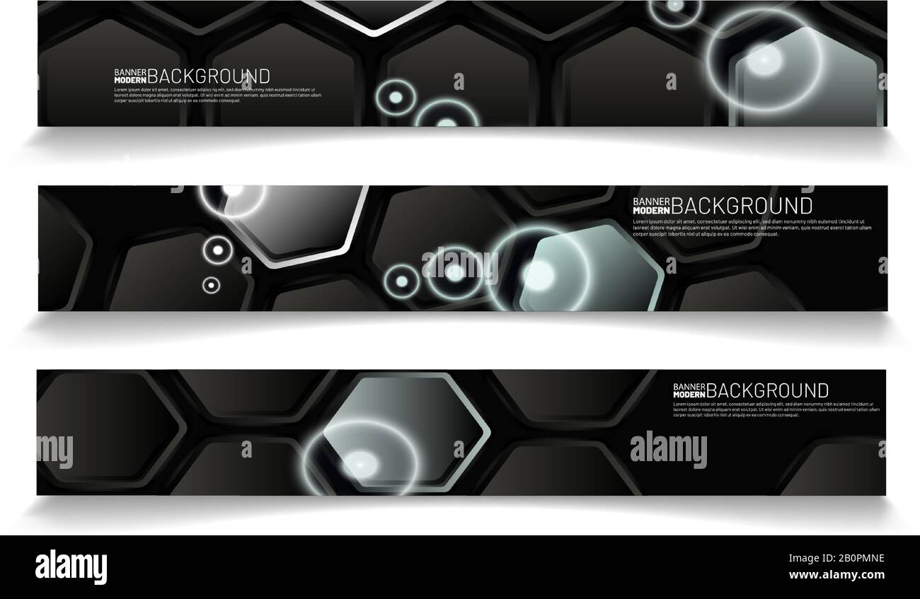 set rectangular banner background. modern abstract vector design Stock ...