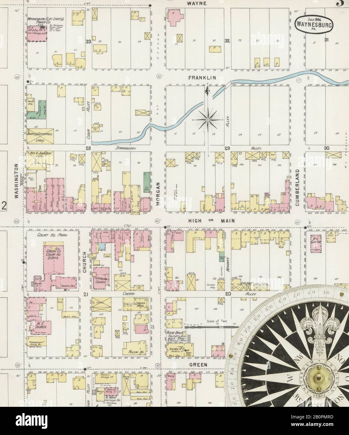 Waynesburg pennsylvania map hi-res stock photography and images - Alamy