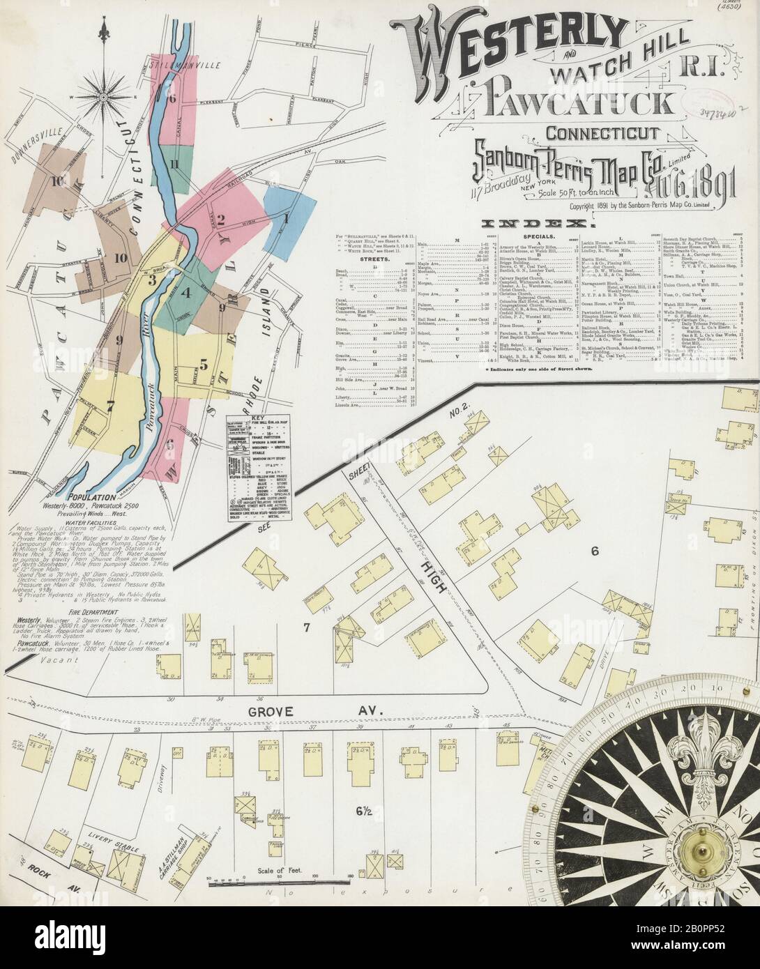 Image 1 of Sanborn Fire Insurance Map from Westerly, Washington County ...