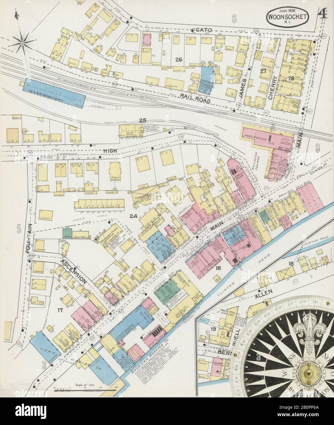 Map of woonsocket hi-res stock photography and images - Alamy