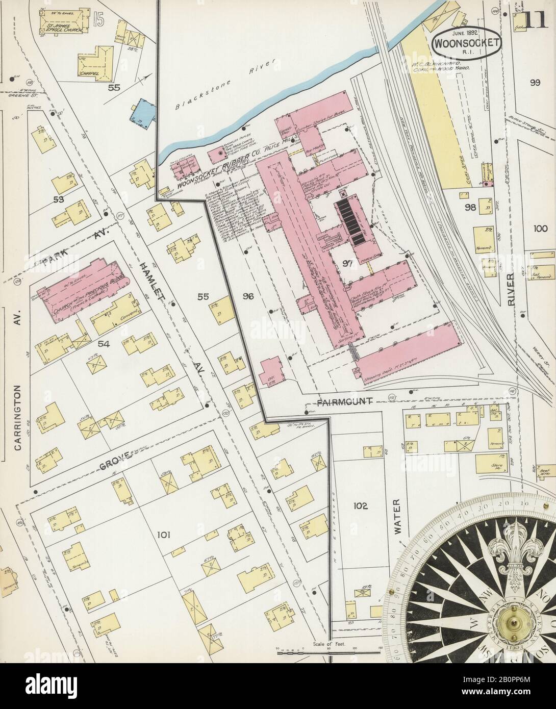 Map of woonsocket hi-res stock photography and images - Alamy