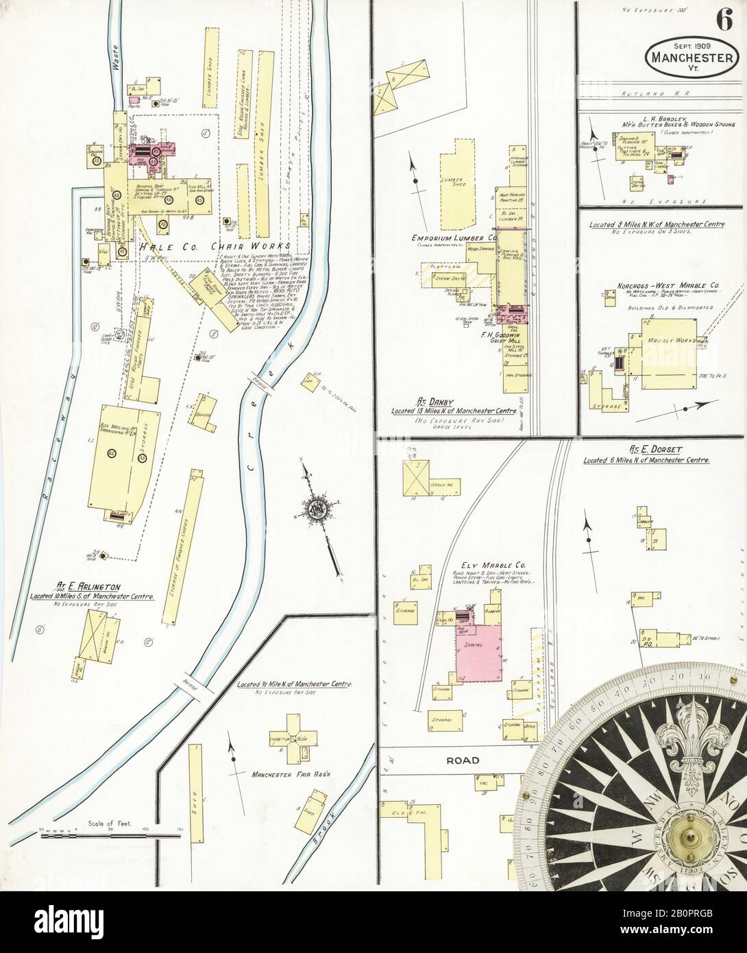 Vermont manchester map hi-res stock photography and images - Alamy