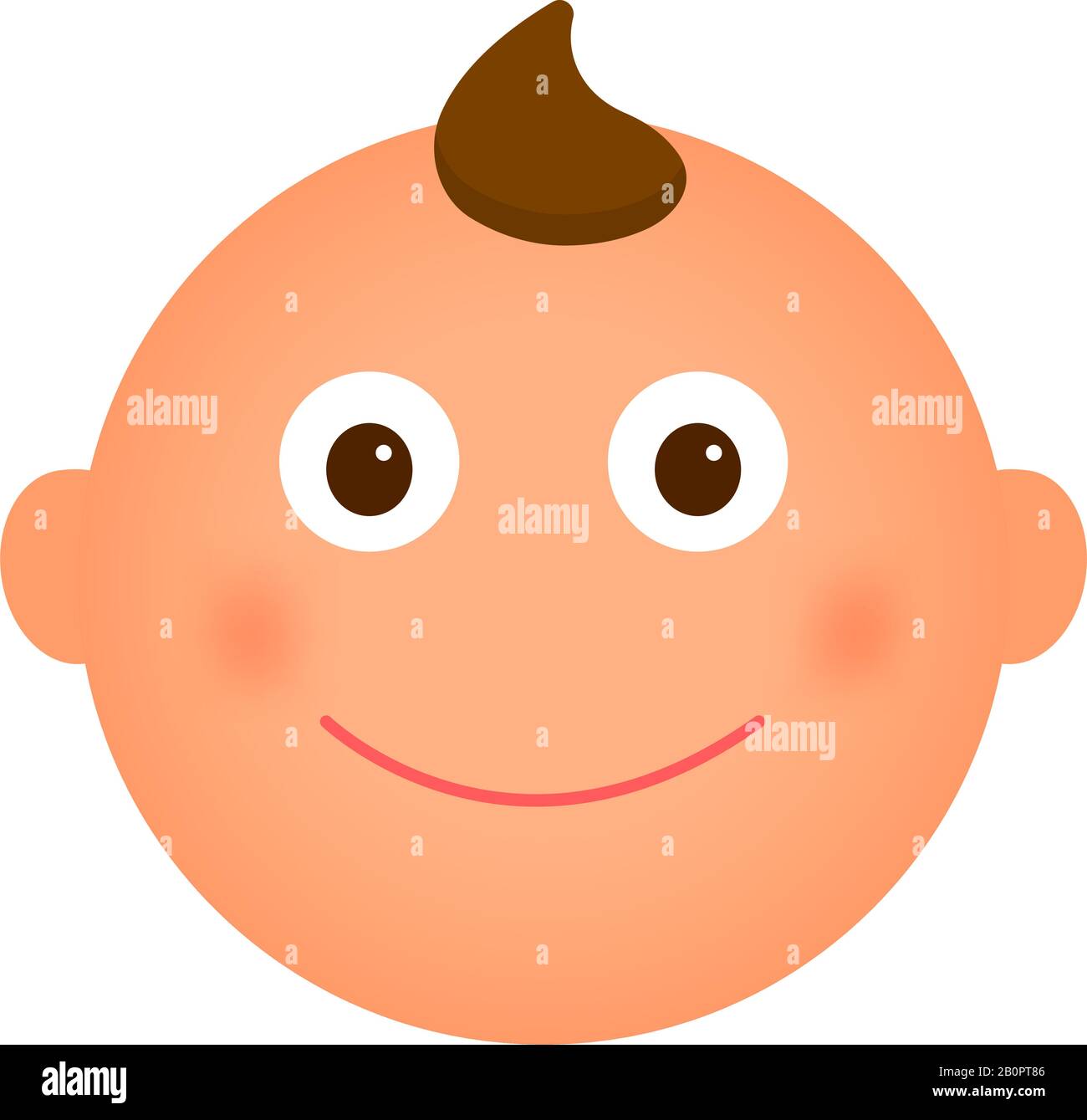 Cartoon baby face emoticon vector illustration / smiling Stock Vector ...