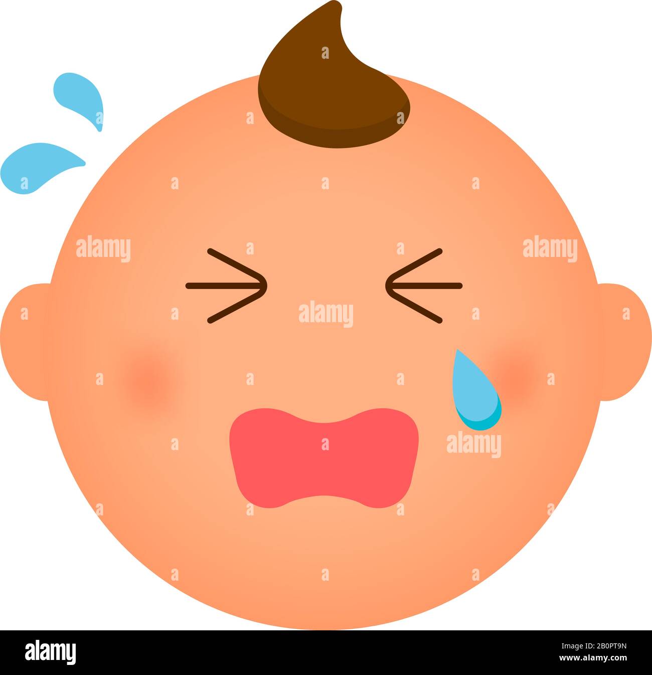 Cartoon Crying Baby Face