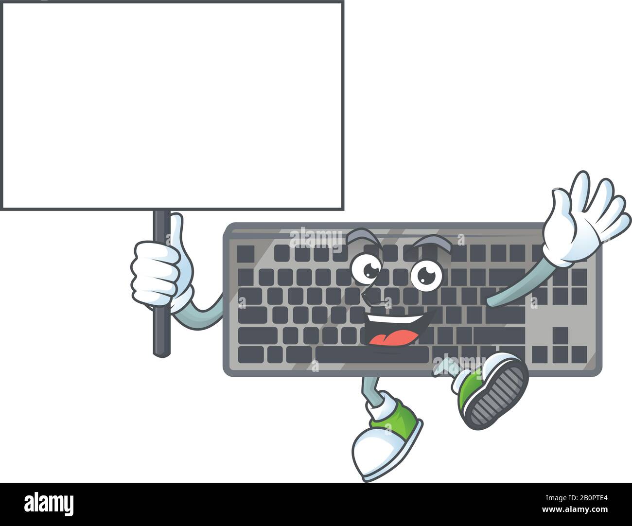 A picture of black keyboard cartoon character with board Stock Vector ...