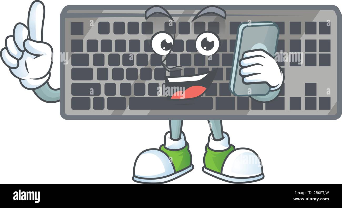 A picture of happy black keyboard speaking on the phone Stock Vector ...