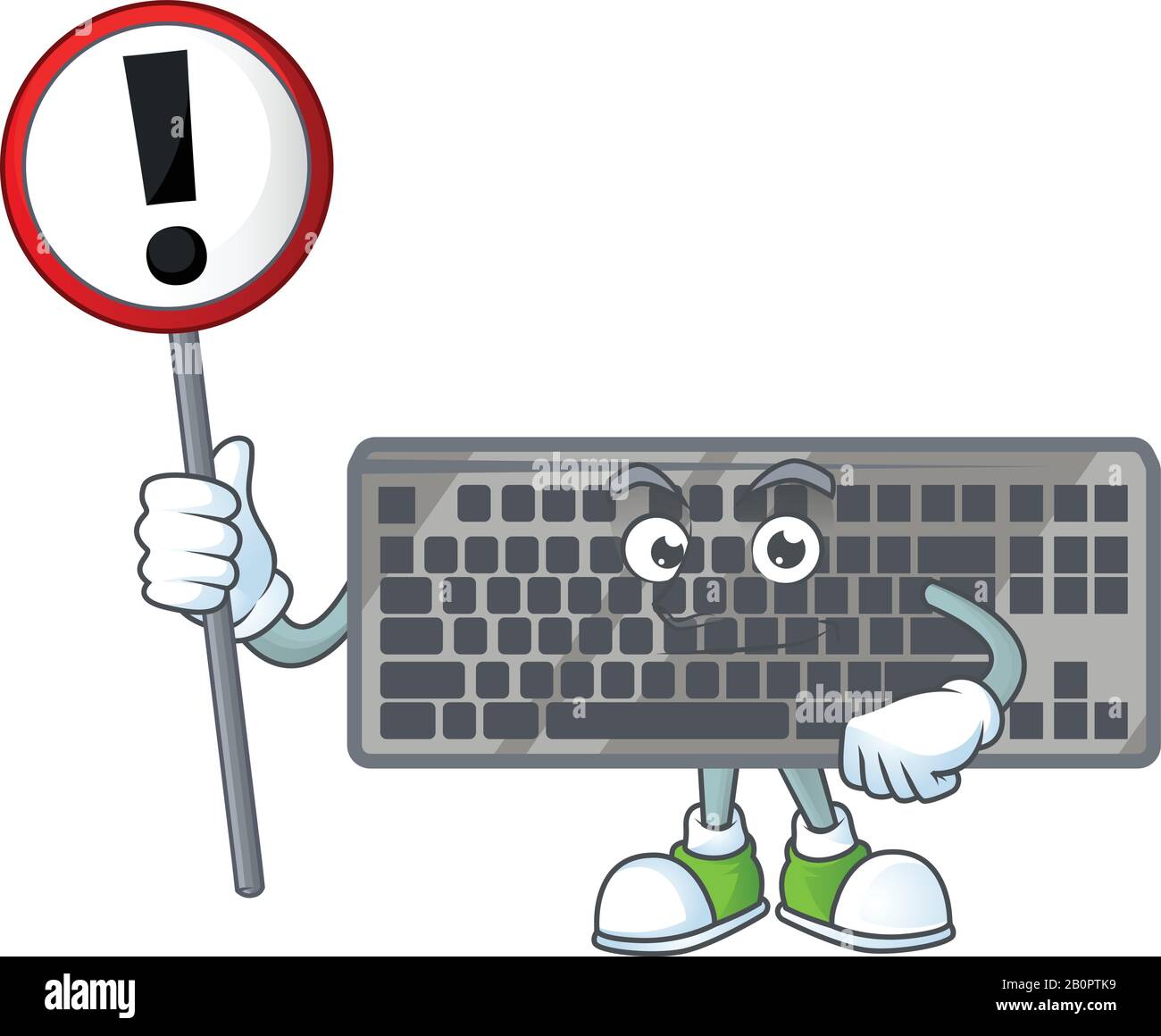 Cartoon character design of black keyboard rise up a broad Stock Vector ...