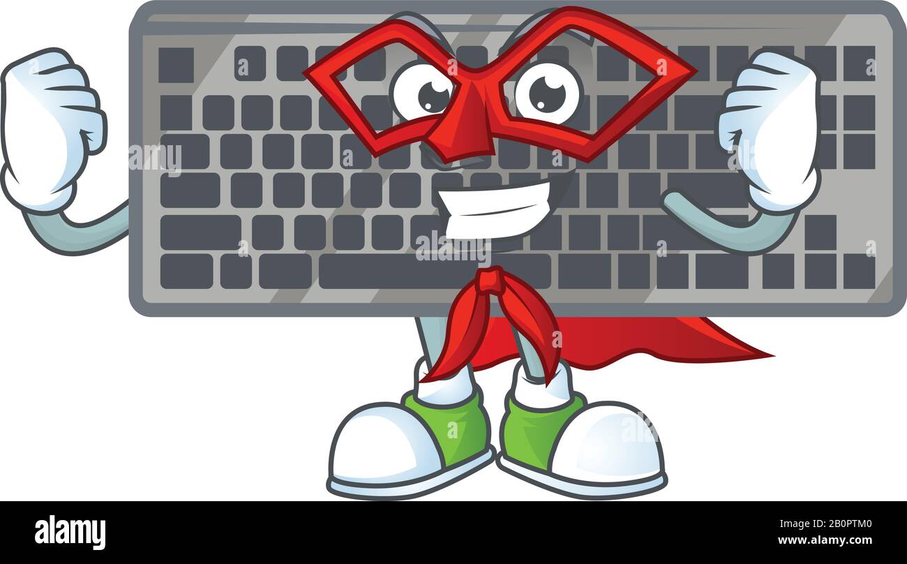 A friendly picture of black keyboard dressed as a Super hero Stock ...