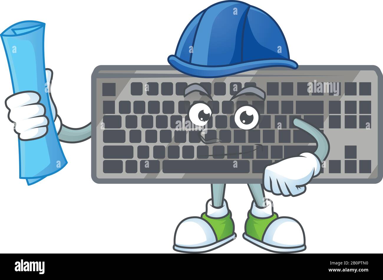 Elegant Architect black keyboard having blue prints and blue helmet ...