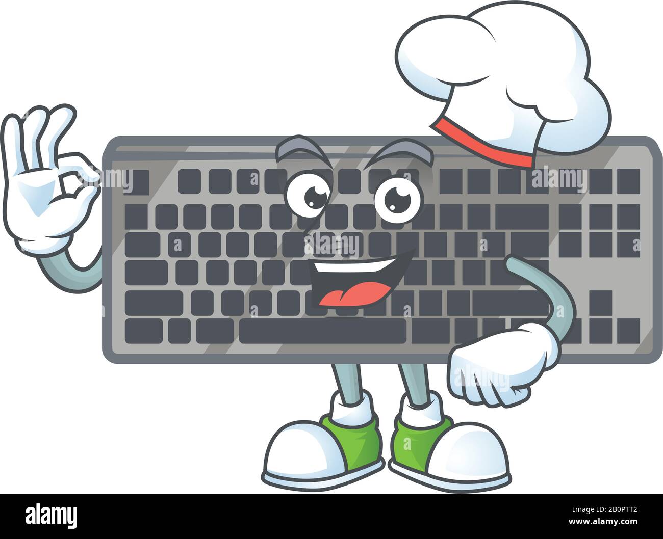 Black keyboard cartoon character in a chef dress and white hat Stock ...