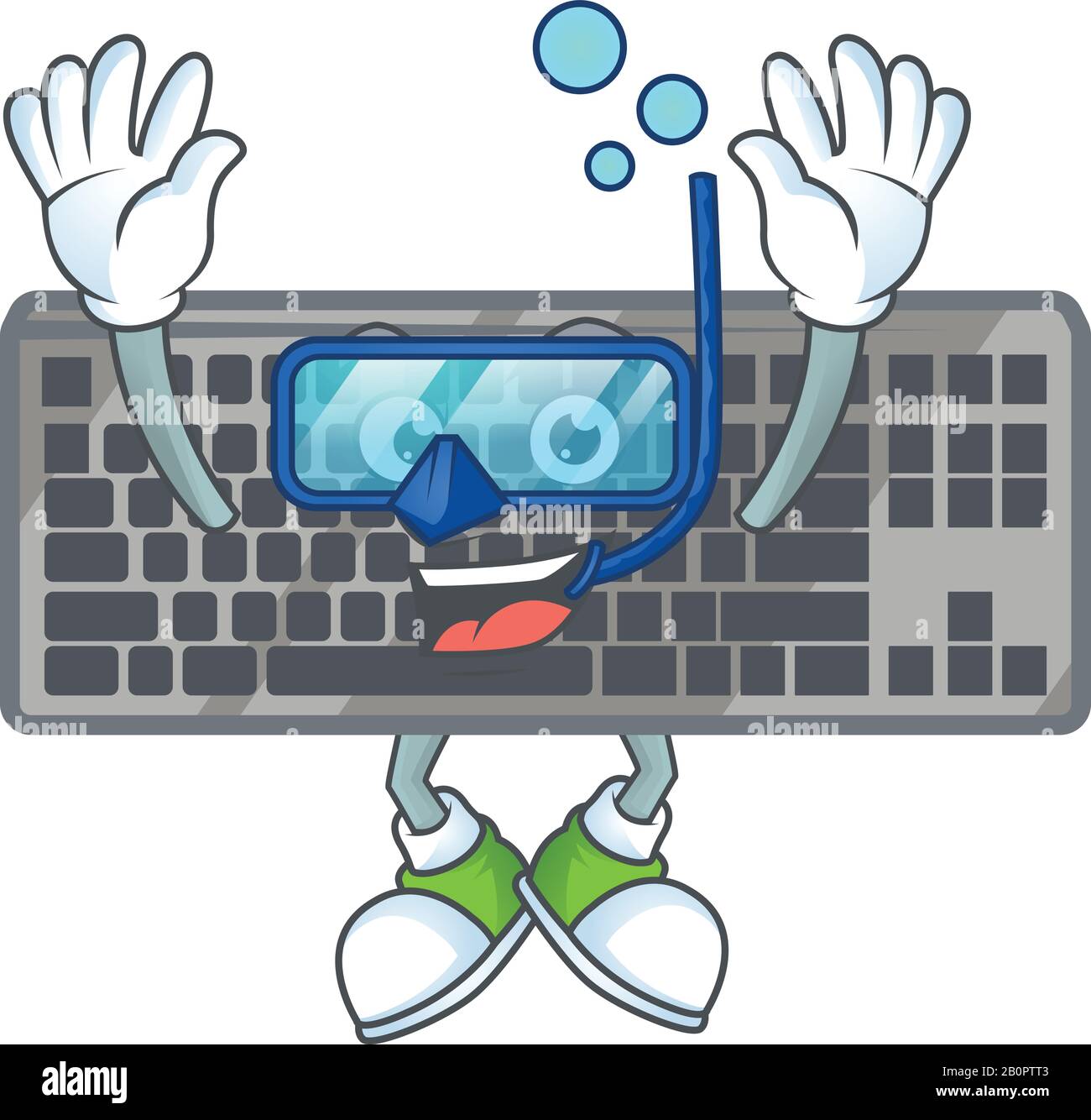 A mascot icon of black keyboard wearing Diving glasses Stock Vector ...