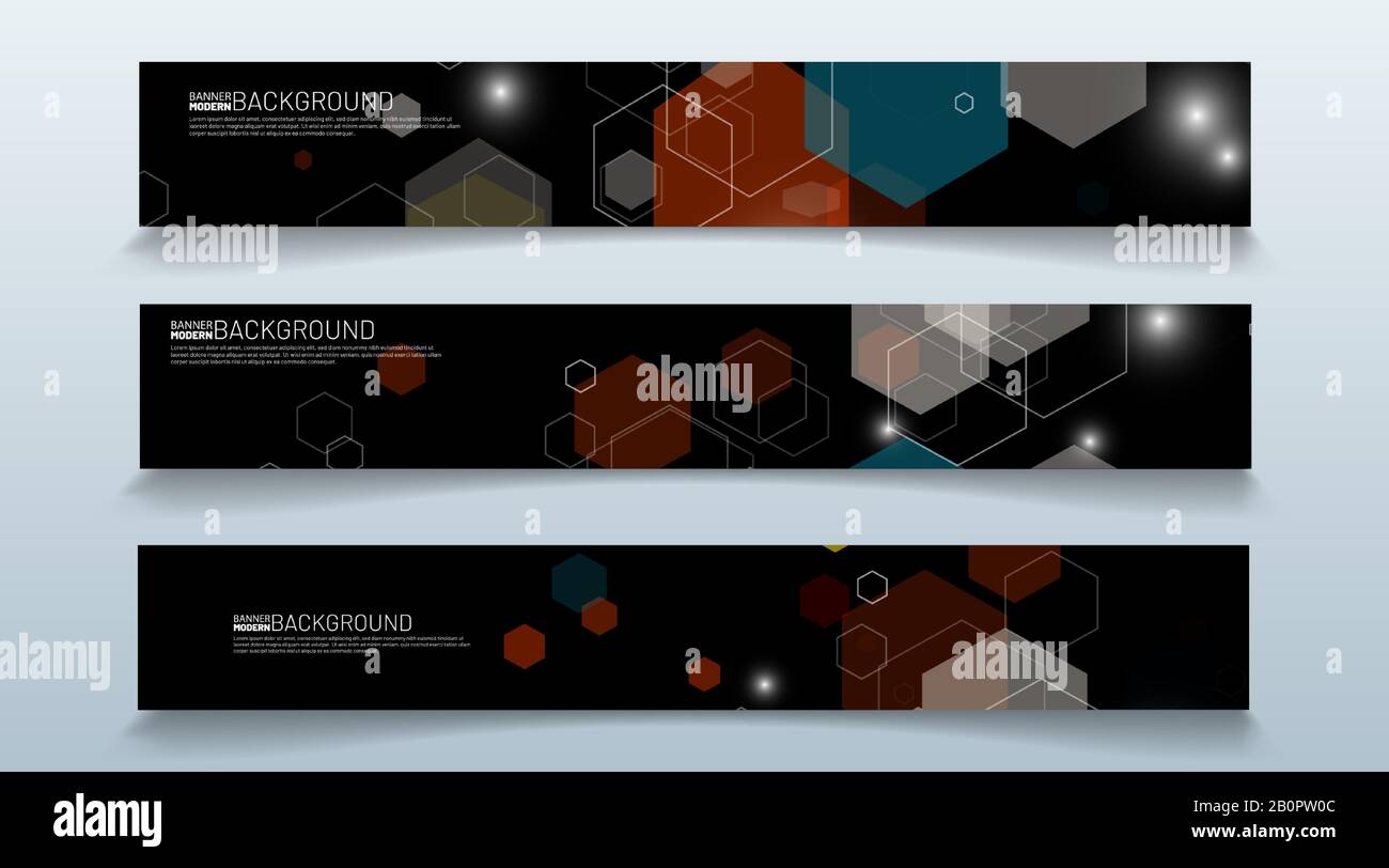set rectangular banner background. modern abstract vector design Stock ...