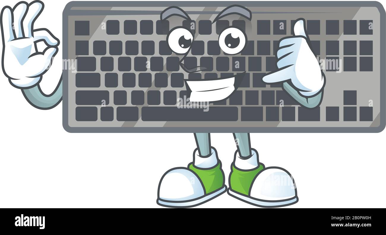 Call me funny black keyboard mascot picture style Stock Vector Image ...