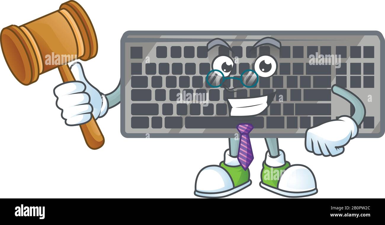 A wise Judge black keyboard in comic strip character design Stock ...