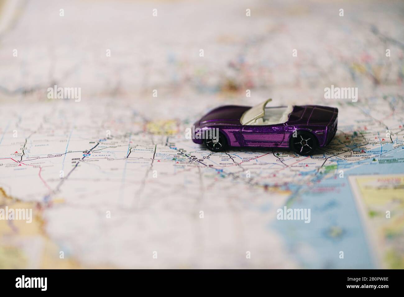 car on map Stock Photo - Alamy